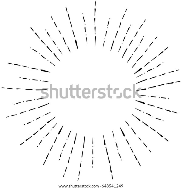 Linear Hand Drawing Rays Sun Vintage Stock Vector (Royalty Free ...