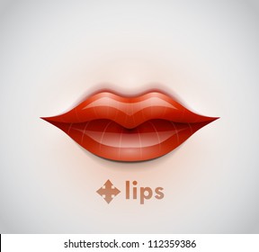 Children Alphabet Letter L Lips Isolated Stock Vector (Royalty Free ...