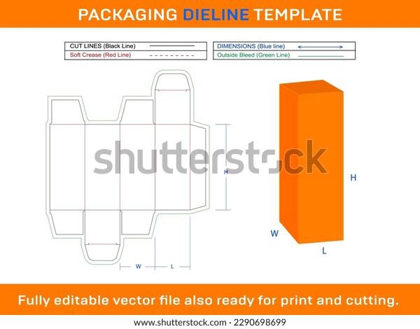 Lipstik Box Dieline Template Design Stock Vector (Royalty Free ...