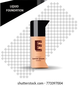 Liquid Foundation Packaging Vector Illustration Stock Vector (Royalty ...