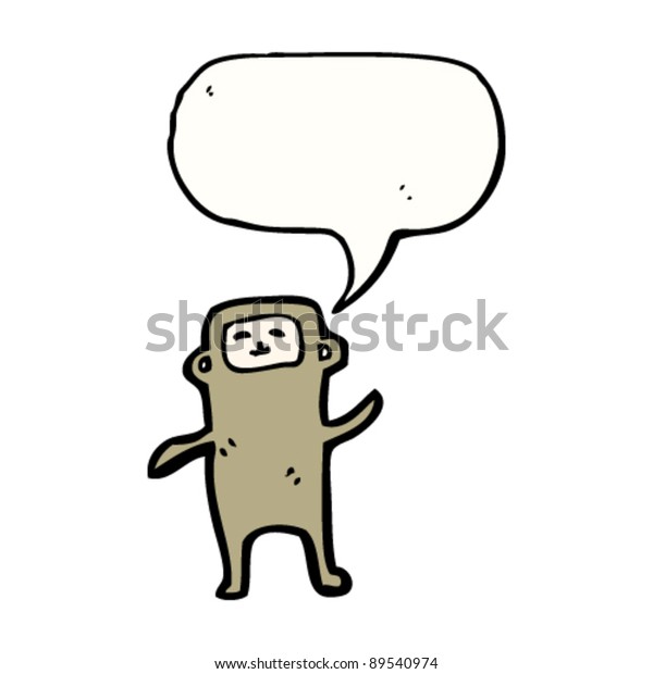 Little Waving Monkey Speech Bubble Stock Vector (Royalty Free) 89540974 ...