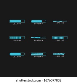 Loading Bar Progress Icons Load Sign Stock Vector (Royalty Free ...