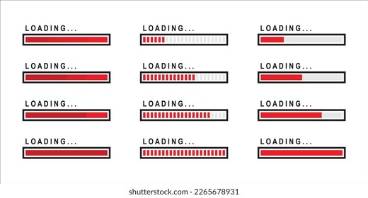Loading Bar Progress Icons Symbol Sign Stock Vector (Royalty Free) 2265678931 | Shutterstock