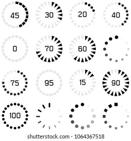 Circle Loading Progress Bars Collection Set Stock Vector (Royalty Free ...