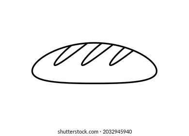Loaf Bread Linear Icon Vector Illustration Stock Vector (Royalty Free ...