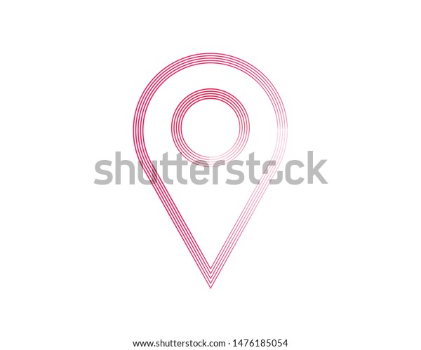 Localization Pin Map Sing Stroke Icon Stock Vector (Royalty Free ...