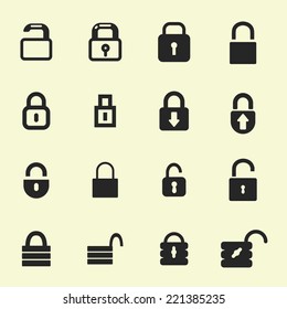 Locks Vector Icon Set Stock Vector (Royalty Free) 221385235 | Shutterstock