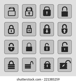 Locks Vector Icon Set Stock Vector (Royalty Free) 221385262 | Shutterstock