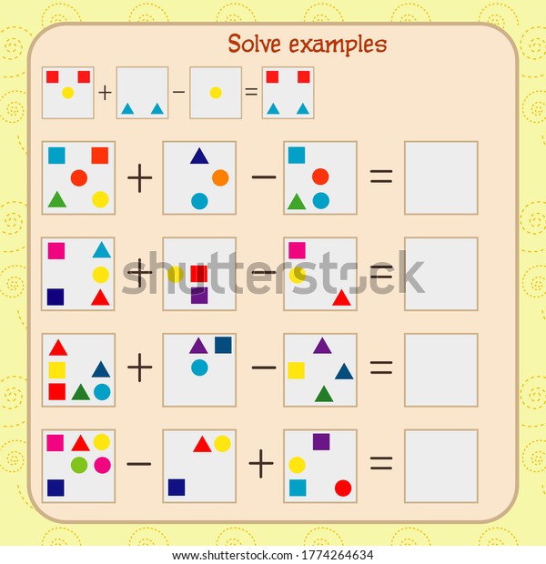 Logic Exercises Children Solve Examples According Stock Vector (Royalty ...
