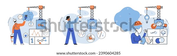 Logical Thinking Vector Illustration Culmination Knowledge Stock Vector ...