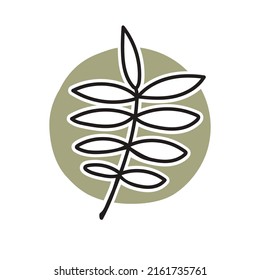 Logo Circle Leaf Pattern On White Stock Vector (Royalty Free ...