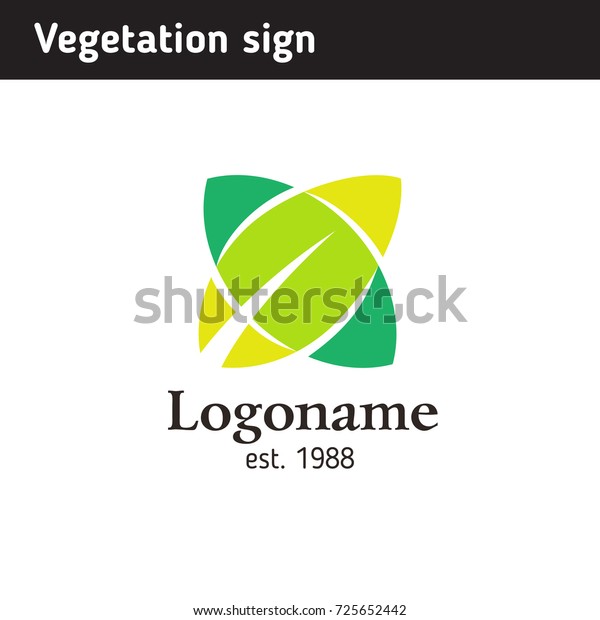 Logo Form Two Overlapping Leaflets Suitable Stock Vector (Royalty Free ...