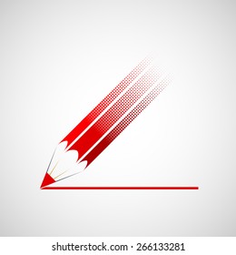 Logo Red Pencil Vector Image Stock Vector (Royalty Free) 266133281 ...