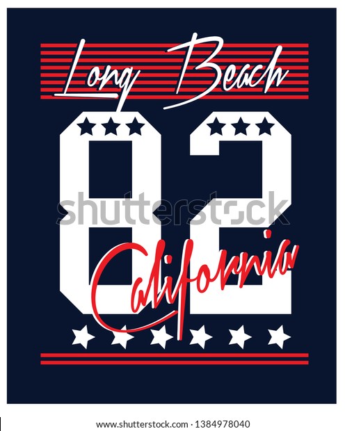 Long Beach Slogan Typography Vector Stock Vector (Royalty Free ...