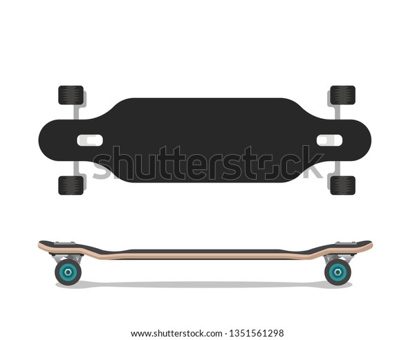 Longboard Top Side View Stock Vector (Royalty Free) 1351561298 ...
