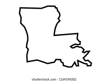 Louisiana Map Outline Map Of Louisiana State Outline White Distressed