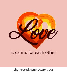 Love Caring Each Other Vector Template Stock Vector (Royalty Free ...
