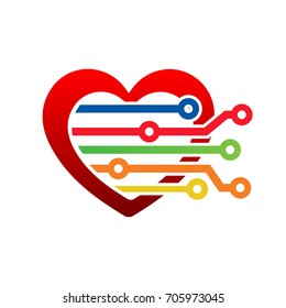 Love Tech Logo Stock Vector (Royalty Free) 705973045 | Shutterstock