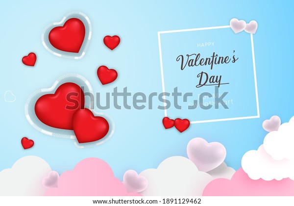 Lovely Valentines Day Seasonal Background Glossy Stock Vector (Royalty ...