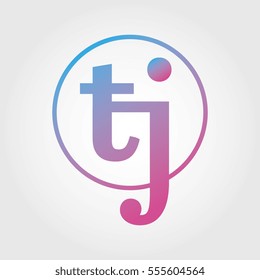 Lowercase Tj Ring Circle Logotype Pink Stock Vector (Royalty Free ...