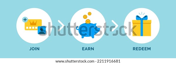 Loyalty Program Icons Set Join Earn Stock Vector (Royalty Free ...