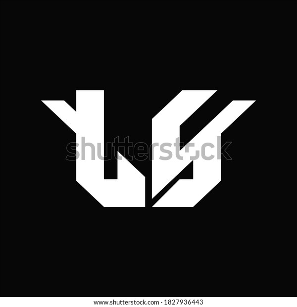 Ls Logo Monogram Single Wings Design Stock Vector (Royalty Free ...