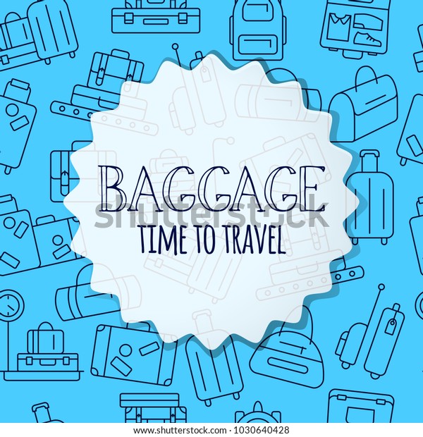 Luggage Background Various Types Baggage Travel Stock Vector (Royalty ...