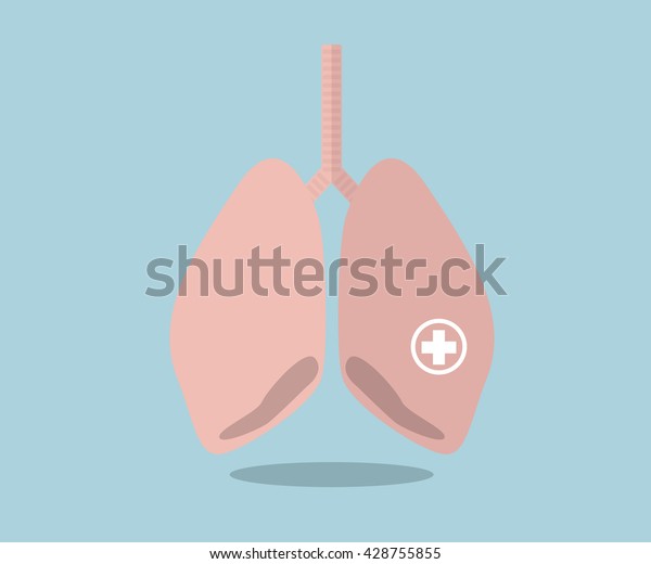 Lung Flat Design Vector Illustration Stock Vector (Royalty Free ...