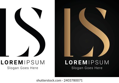 Luxury Initial Ls Sl Monogram Text Stock Vector (Royalty Free ...