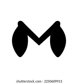 M Icon Simple Style Poster Background Stock Vector (Royalty Free ...