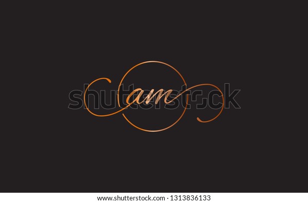 Ma M Lowercase Circular Cursive Letter Stock Vector (Royalty Free ...