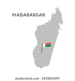 Madagascar Vector Map Flag Inside Map Stock Vector (Royalty Free ...