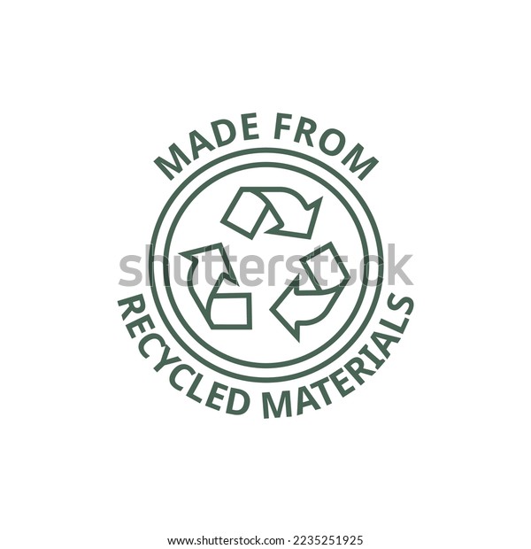 Made Recycled Materials Vector Icon Logo Stock Vector (Royalty Free ...
