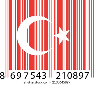 Made Turkey Bar Code Flag Stock Vector (Royalty Free) 2133645897 ...