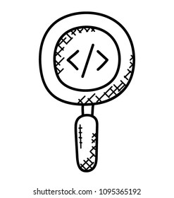 Magnifier Html Code View Page Source 스톡 벡터(로열티 프리) 1095365192 ...