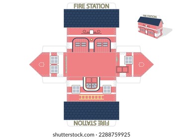 Make Your Own Toy Fire Station Stock Vector (Royalty Free) 2288759925 ...
