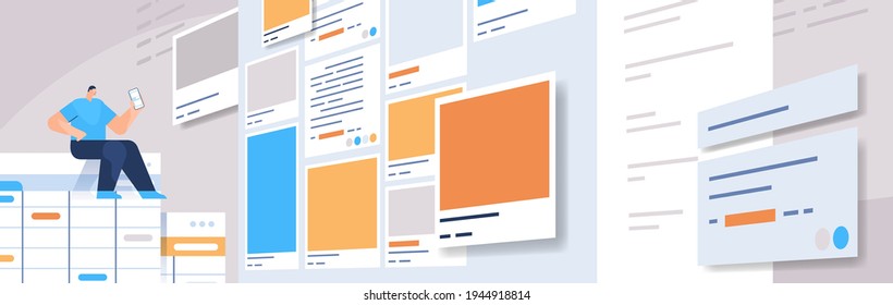 Man Developer Creating Mobile App Ui Stock Vector Royalty Free 1944918814 Shutterstock 8569