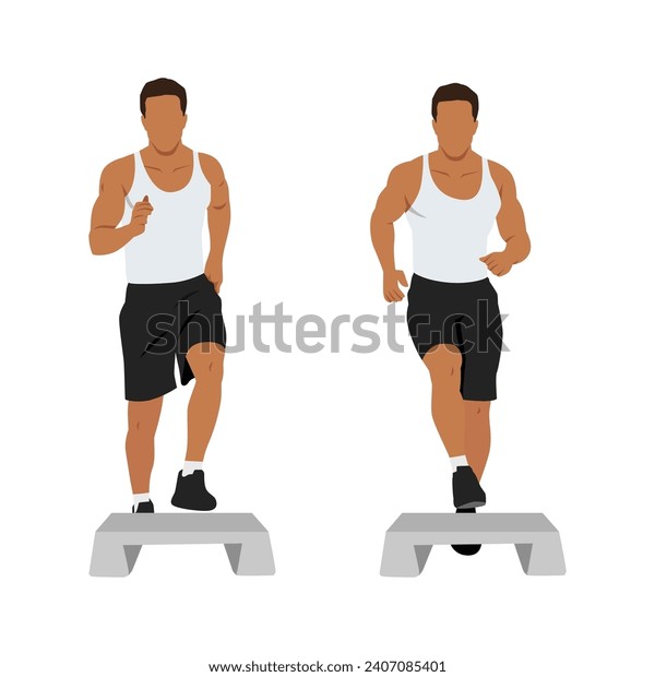 Man Doing Toe Tap Exercise Flat Stock Vector (Royalty Free) 2407085401 ...