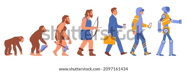 Man Evolution Human Development Stages Primate Stock Vector (Royalty ...