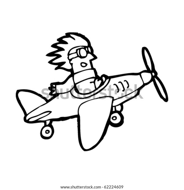 Man Flying Plane Cartoon Stock Vector (Royalty Free) 62224609 ...
