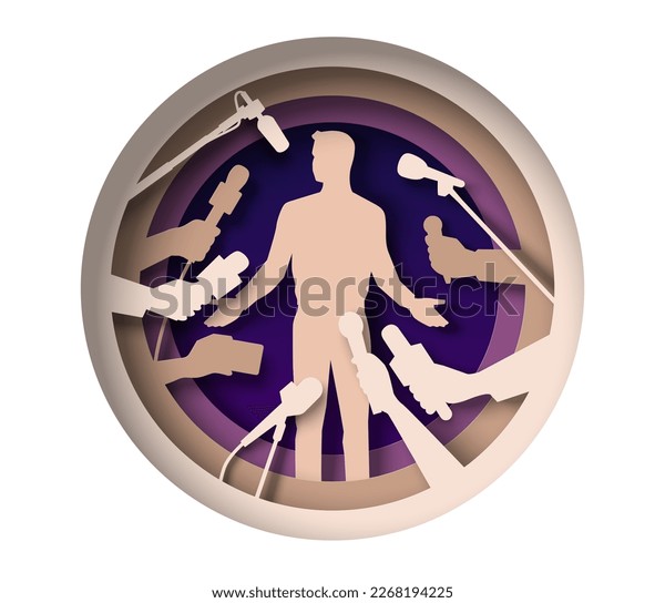 Man Giving Interview Vector Icon Male Stock Vector (Royalty Free ...