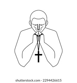 Man Praying Man Prayer Vector Illustration Stock Vector (Royalty Free ...