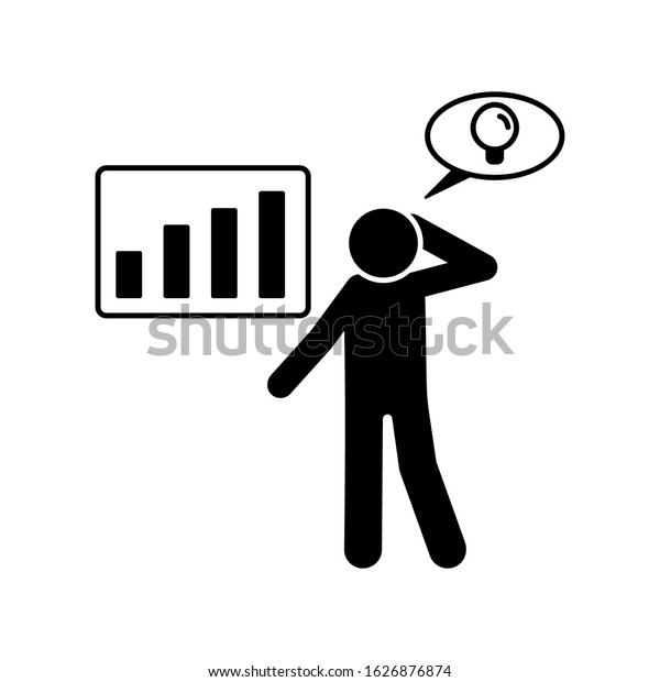 Man Presentation Chart Idea Icon Simple Stock Vector (Royalty Free ...