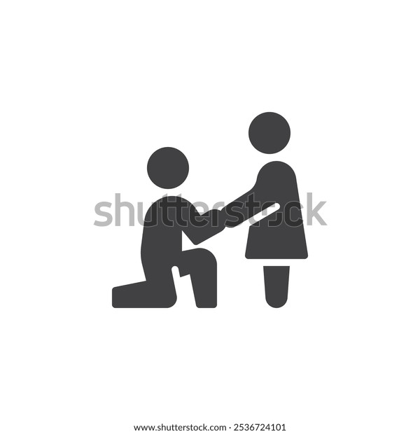 Man Proposing On One Knee Vector Stock Vector (Royalty Free) 2536724101 ...