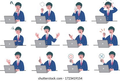 Set Six Types Business Man Operating Stock Vector (Royalty Free ...