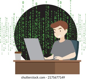 Programming Coding Programmer Laptop While Working Stock Vector (Royalty Free) 404686822 ...