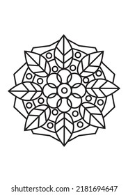 Mandala Leaf Coloring Pages Simple Illustration Stock Vector (Royalty ...