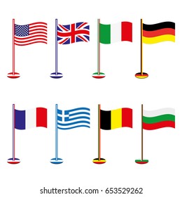 Many Flags Stock Vector (Royalty Free) 653529262 | Shutterstock