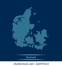 Denmark Map Internet Line Connected Points Stock Vector (Royalty Free ...