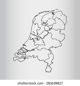 Detailed Vector Map Netherlands Divided On Stock Vector (Royalty Free ...